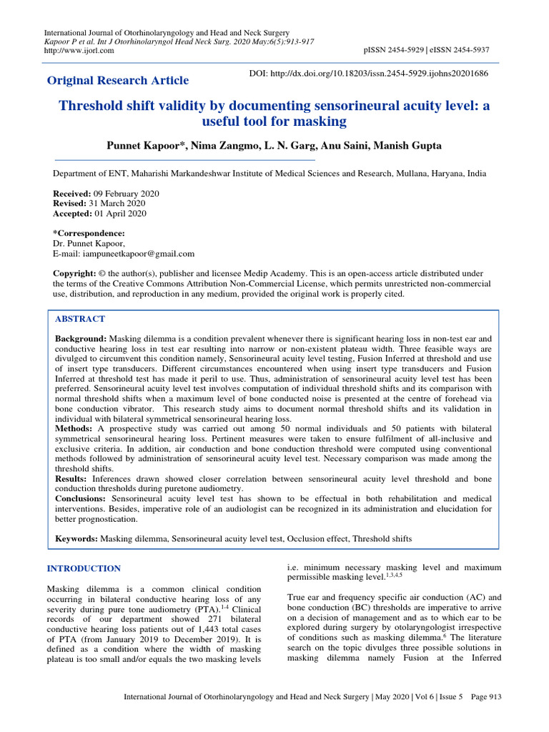 Threshold Shift Validity by Documenting | PDF