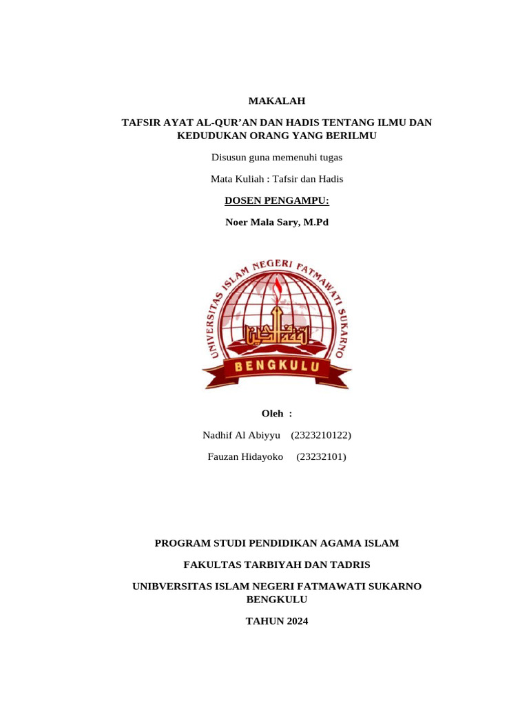 Makalah Tafsir Dan Hadis | PDF Makalah Tafsir Dan Hadis | PDF