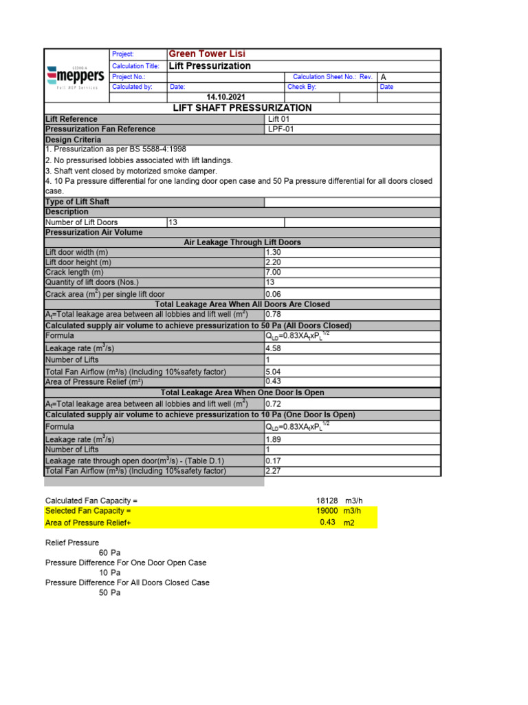 LPF-01-Lift Pressurization Calculation | PDF