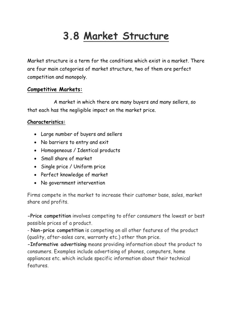 Market Structure | PDF | Monopoly | Profit (Economics)