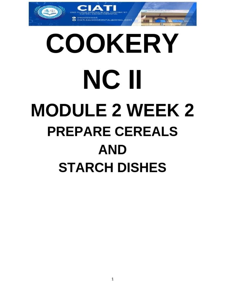 Cookery NC Ii Module 2 | PDF