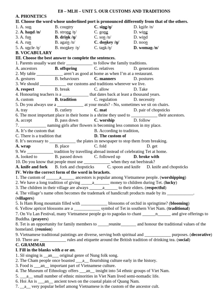 Understanding Our Customs and Traditions | PDF | Vietnamese People