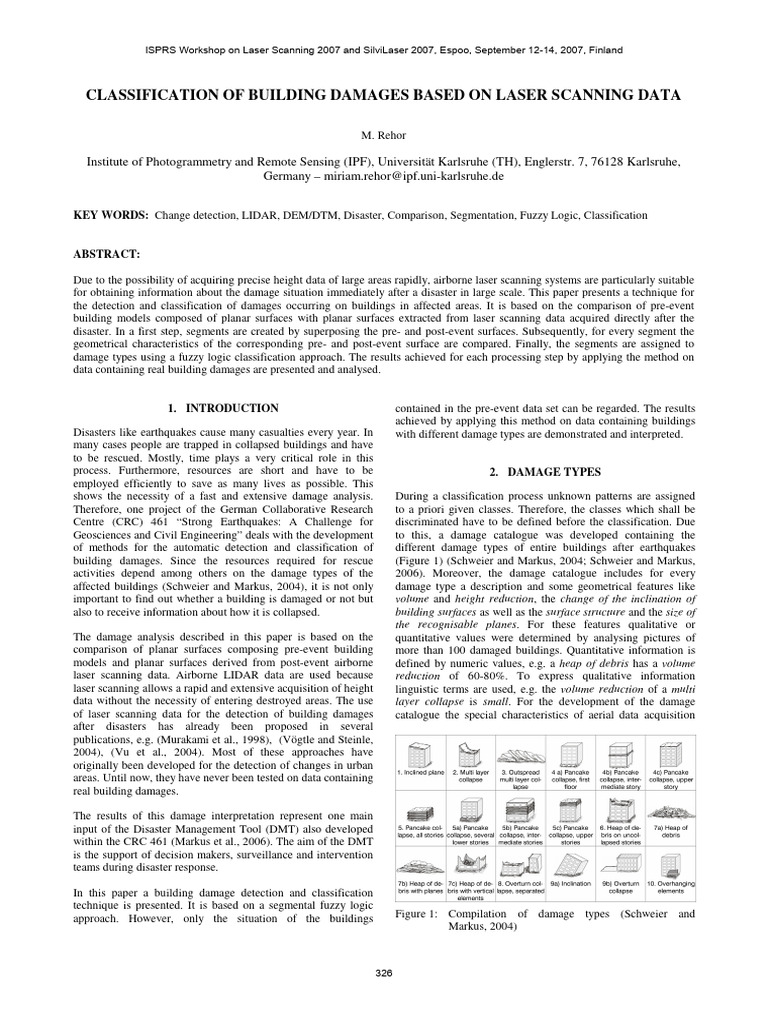 Building Damage Detection via LIDAR | PDF | Lidar