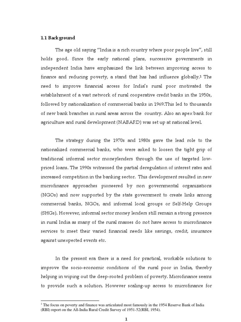 Final MRP Report | PDF | Microfinance | Banks