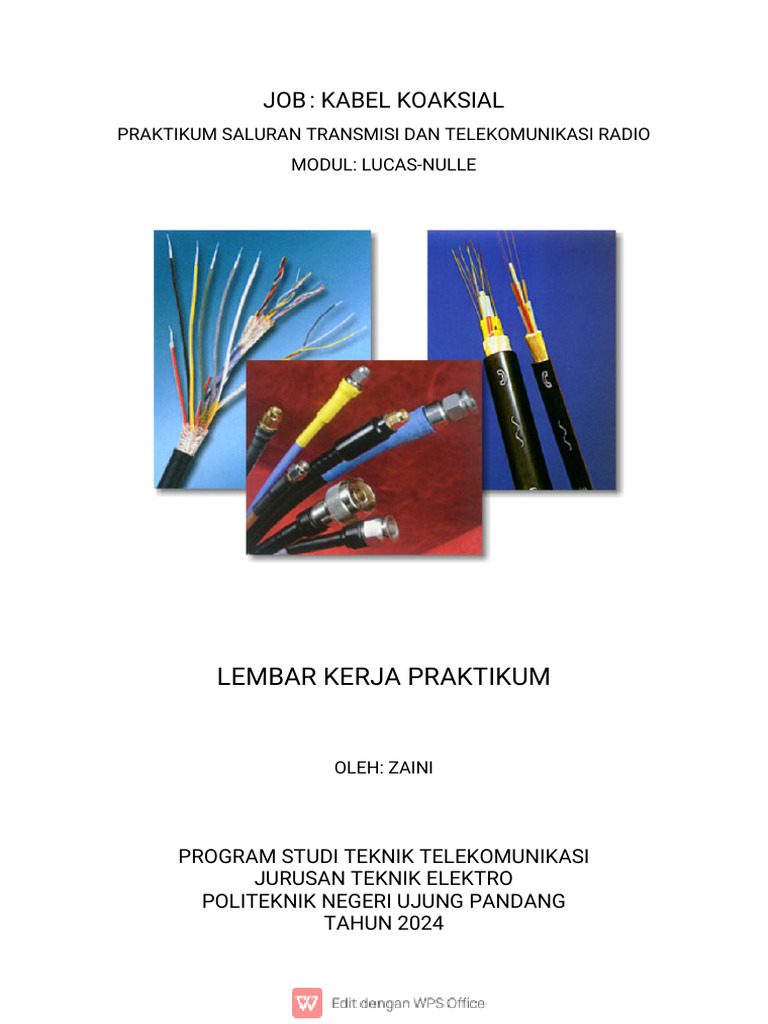 LEMBAR KERJA PRAKTIKUM KABEL KOAKSIAL KLP 8 | PDF