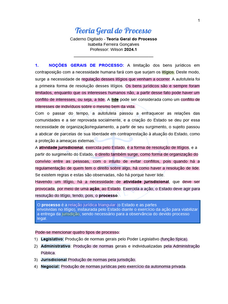 Teoria Geral Do Processo Pdf