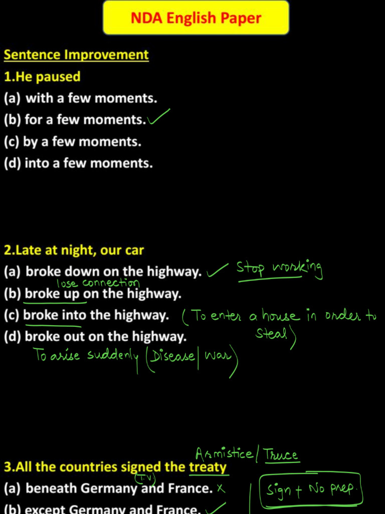 NDA English Paper Solution | PDF