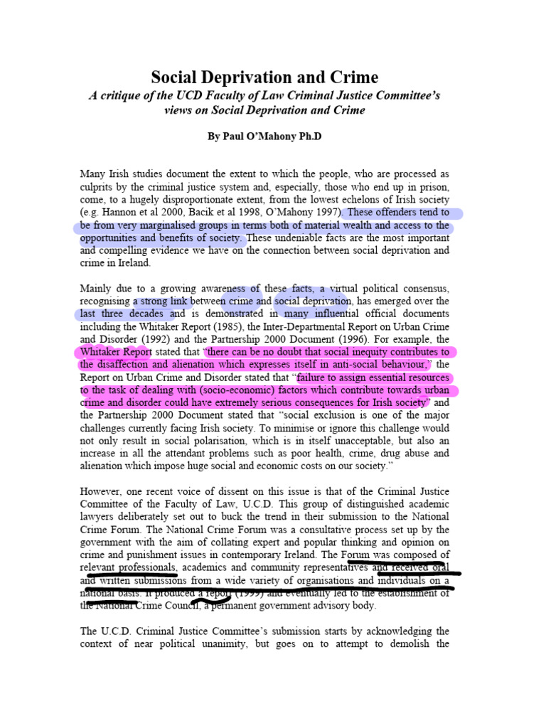 Social Deprivation's Impact on Irish Crime | PDF | Crimes | Social Science