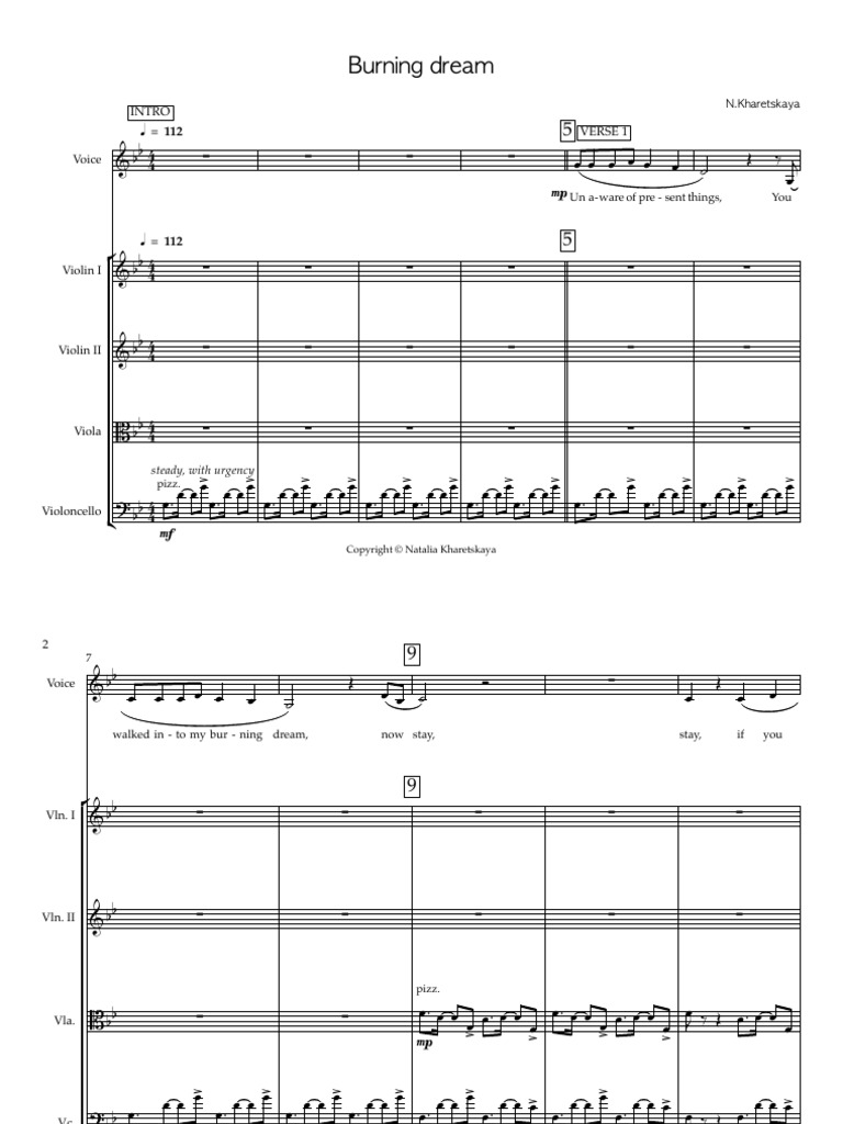 Burning Dream (For String Quartet) - Full Score | PDF