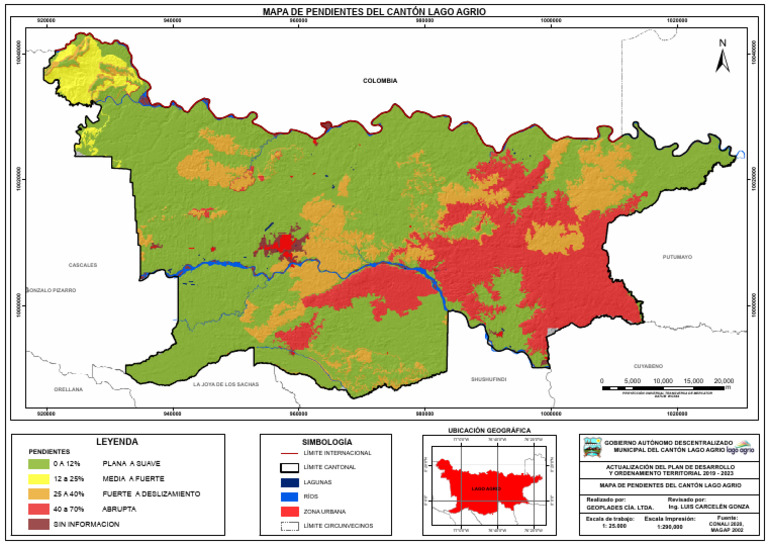 Mapa - Pendientes - Lago - Agrio | PDF | Geofísica | Datos geográficos ...