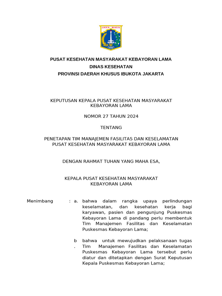 DRAFT SK TIM MFK 2024 REVISI | PDF