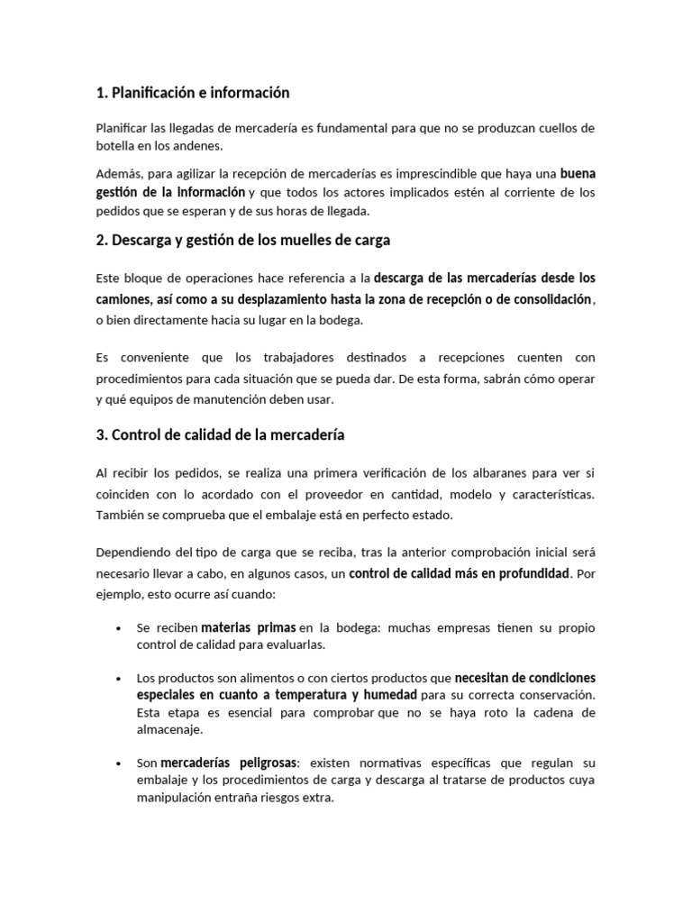MANUAL DE PROCEDIMIENTO EN BODEGA | PDF