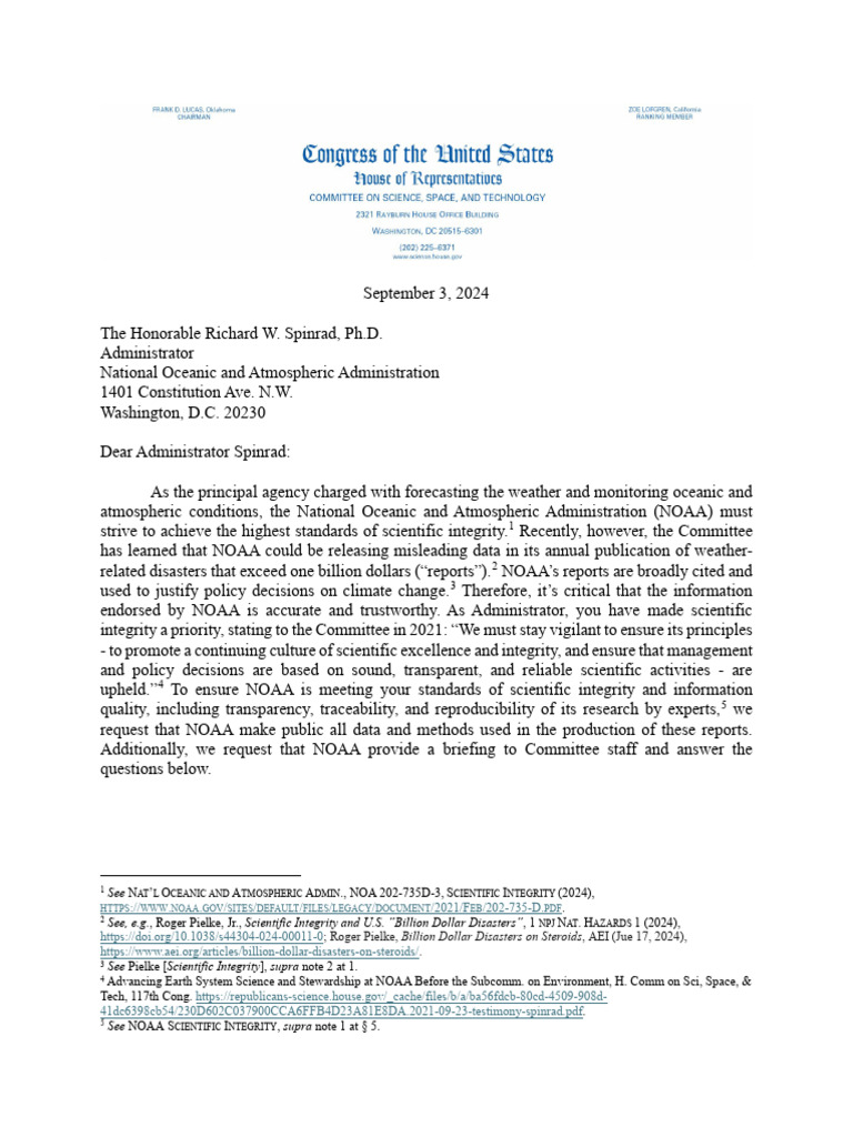 NOAA Letter | PDF