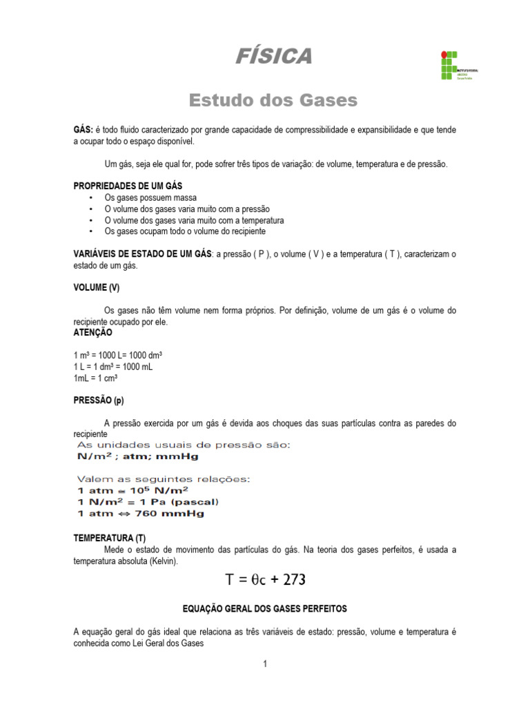Estudo Dos Gases | PDF
