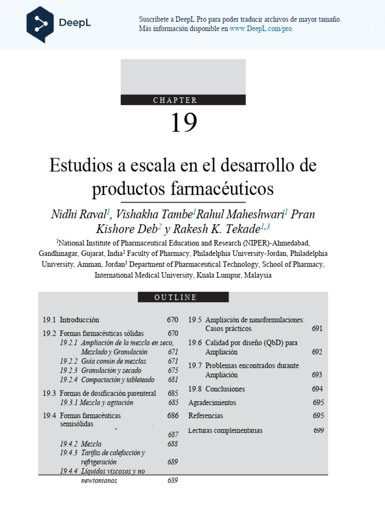 Scale Up Studies in Pharmaceutical Development Es | PDF
