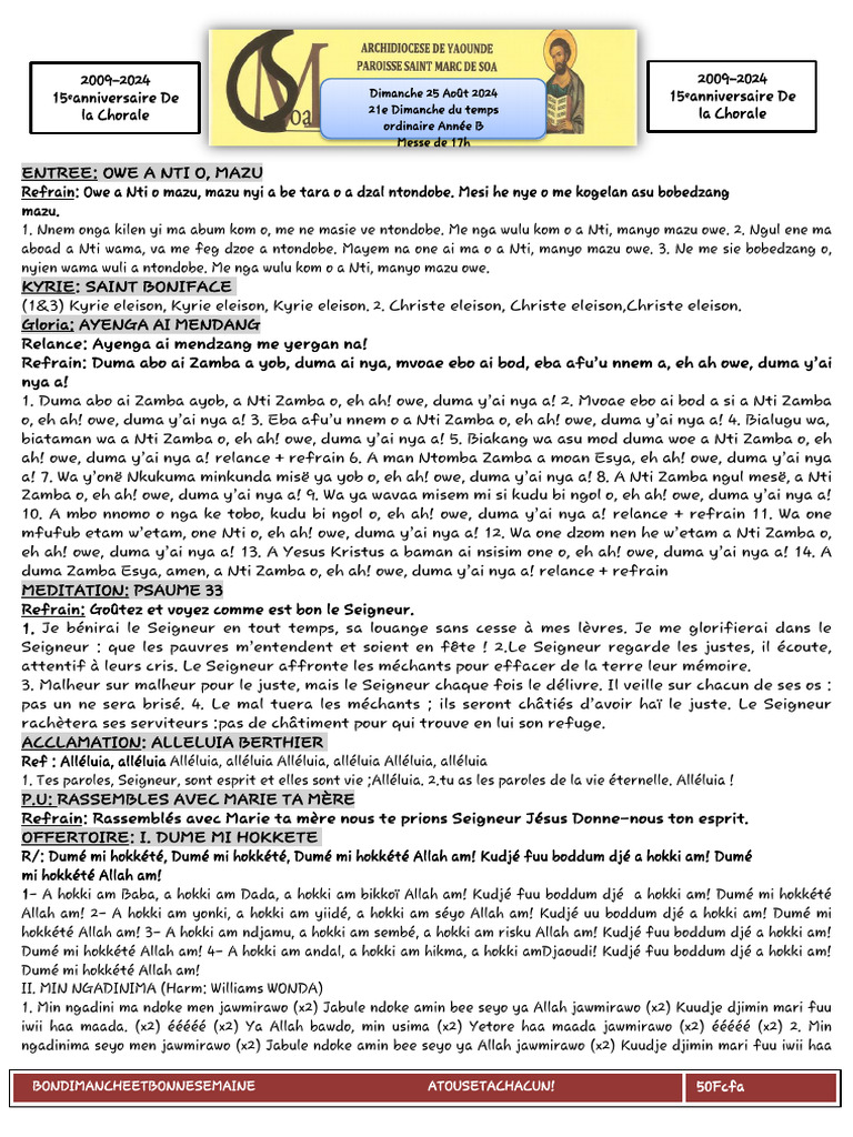 21ème Dimanche TOB | PDF