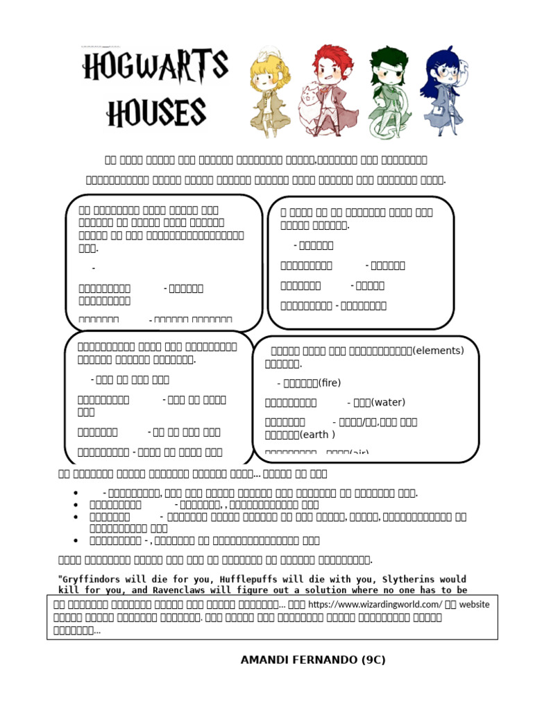 Hogwarts Houses | PDF
