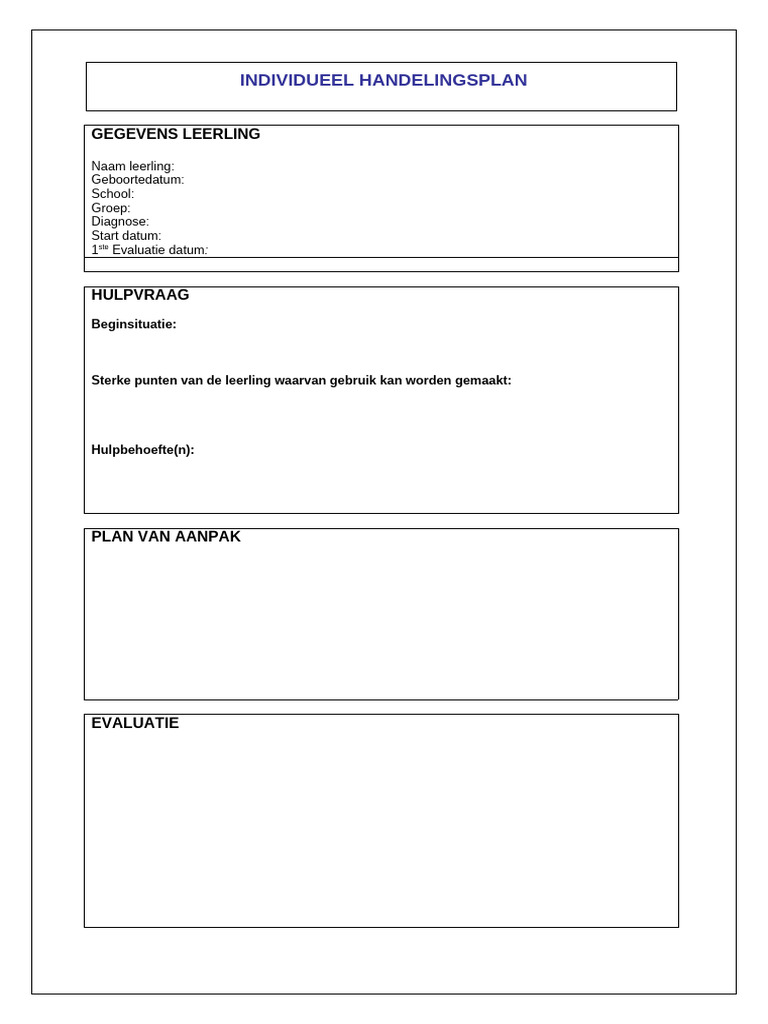 Handelingsplan Format | PDF