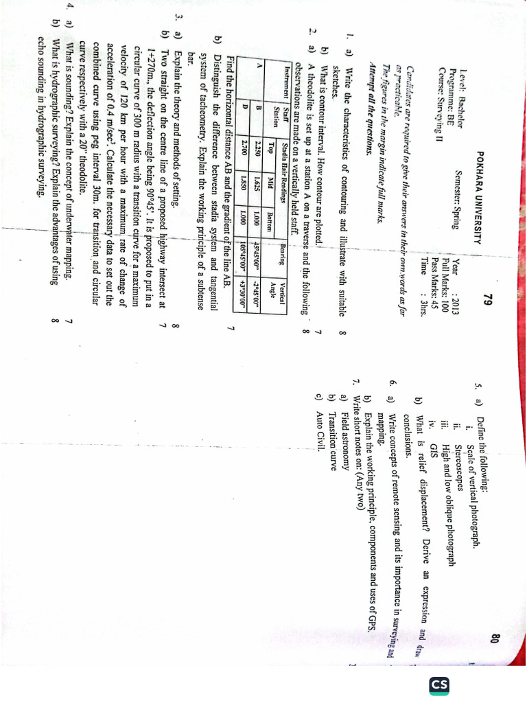QB surveying-ll (5th sem) | PDF QB surveying-ll (5th sem) | PDF