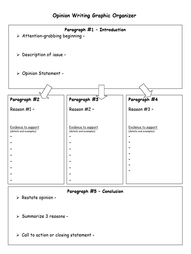 Opinion Writing Graphic Organizer | PDF