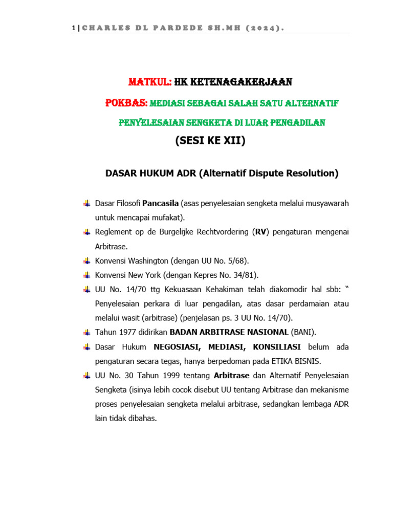 HK Ketenagakerjaan Sesi Ke Xii-1 | PDF