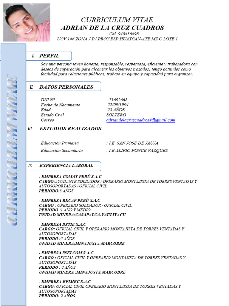 CV Adrian | PDF | Social Science