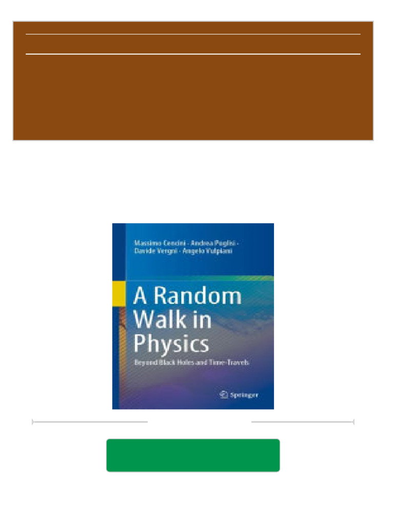 Where Can Buy A Random Walk in Physics Beyond Black Holes and Time ...