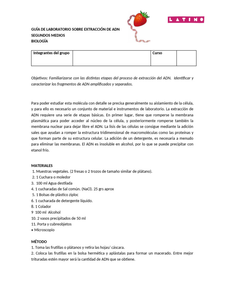 Guía de Laboratorio Sobre Extracción de Adn | PDF | Adn | Salud y bienestar