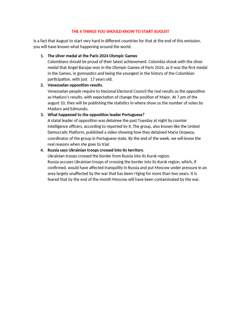 The 3 Things You Should Know To Start August 2024 | PDF The 3 Things You Should Know To Start August 2024 | PDF