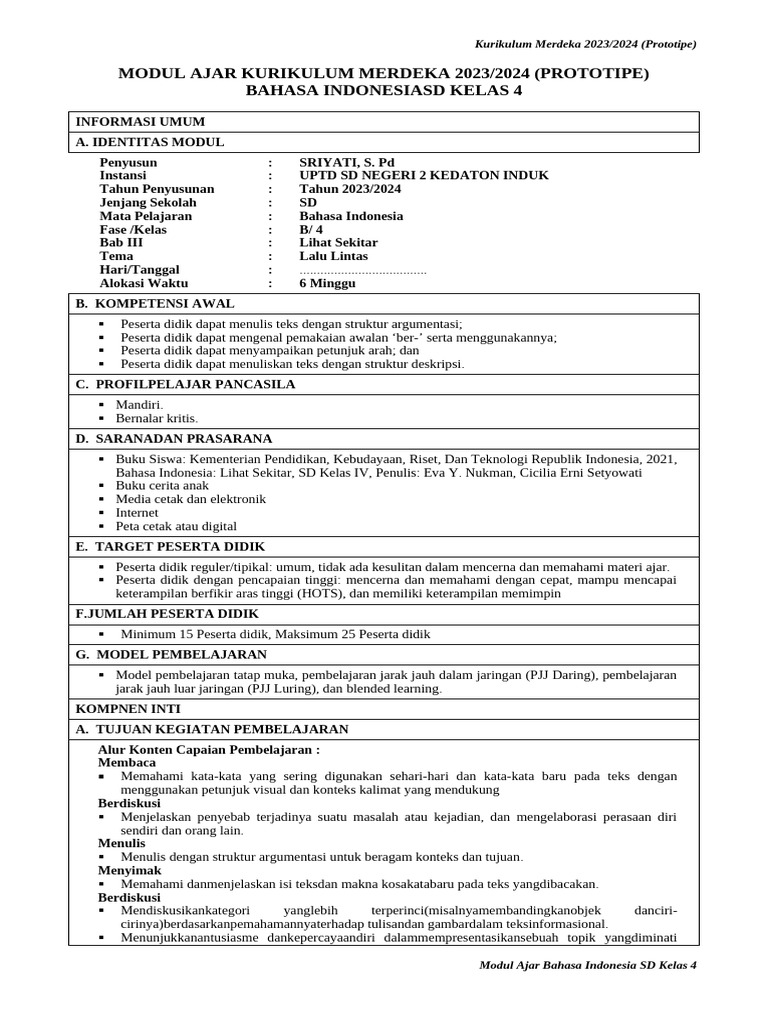 BAB 3 - MA B Indo Kls 4 | PDF