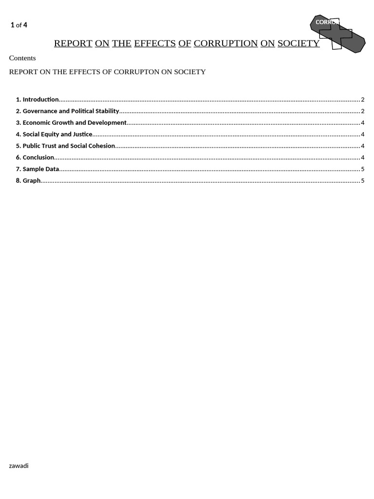 Effects of Corruption On Society | PDF