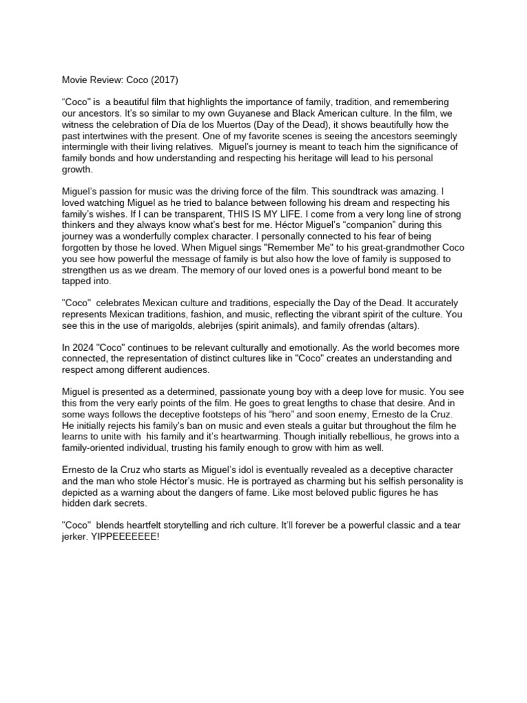 Coco Film Review | PDF