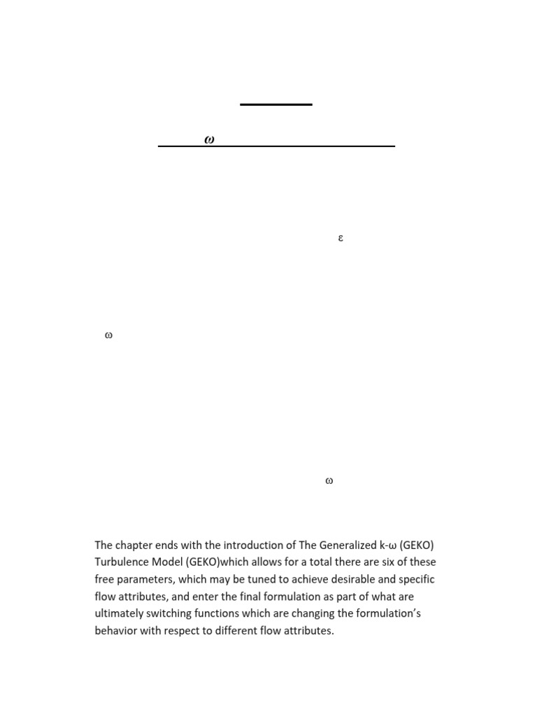The K Omega Family of Turbulence Models | PDF