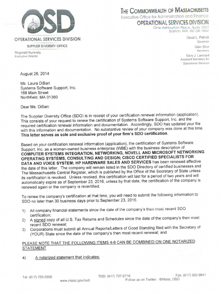 2014-2016 Sdo Certification LTR | PDF