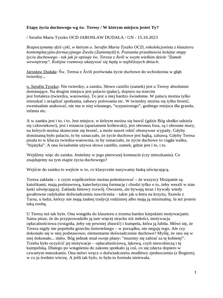 TyszkoOCD Etapy Duch SW Tersa | PDF