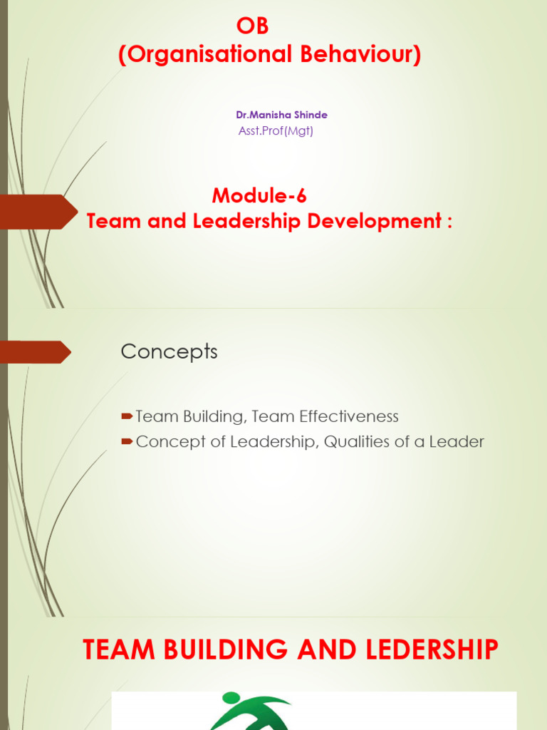 Module - 7 Team Building and Leadership | PDF