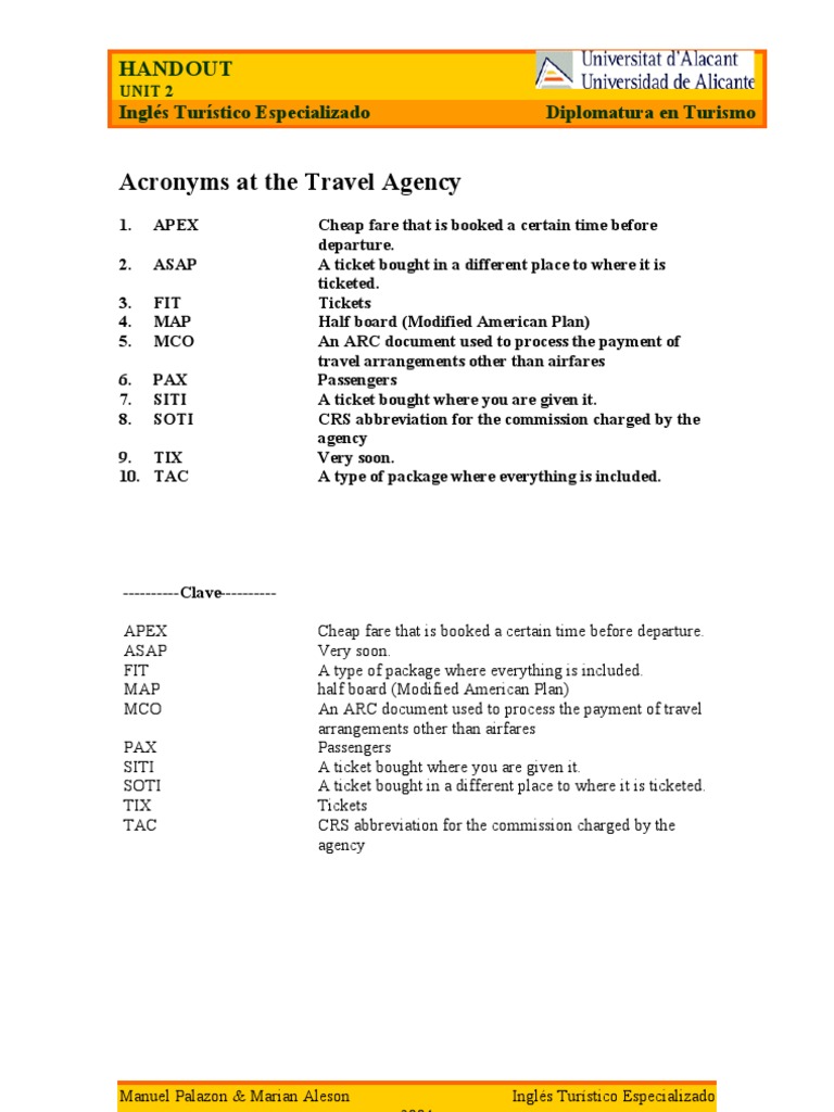 Travel Acronyms Explained | PDF | Business