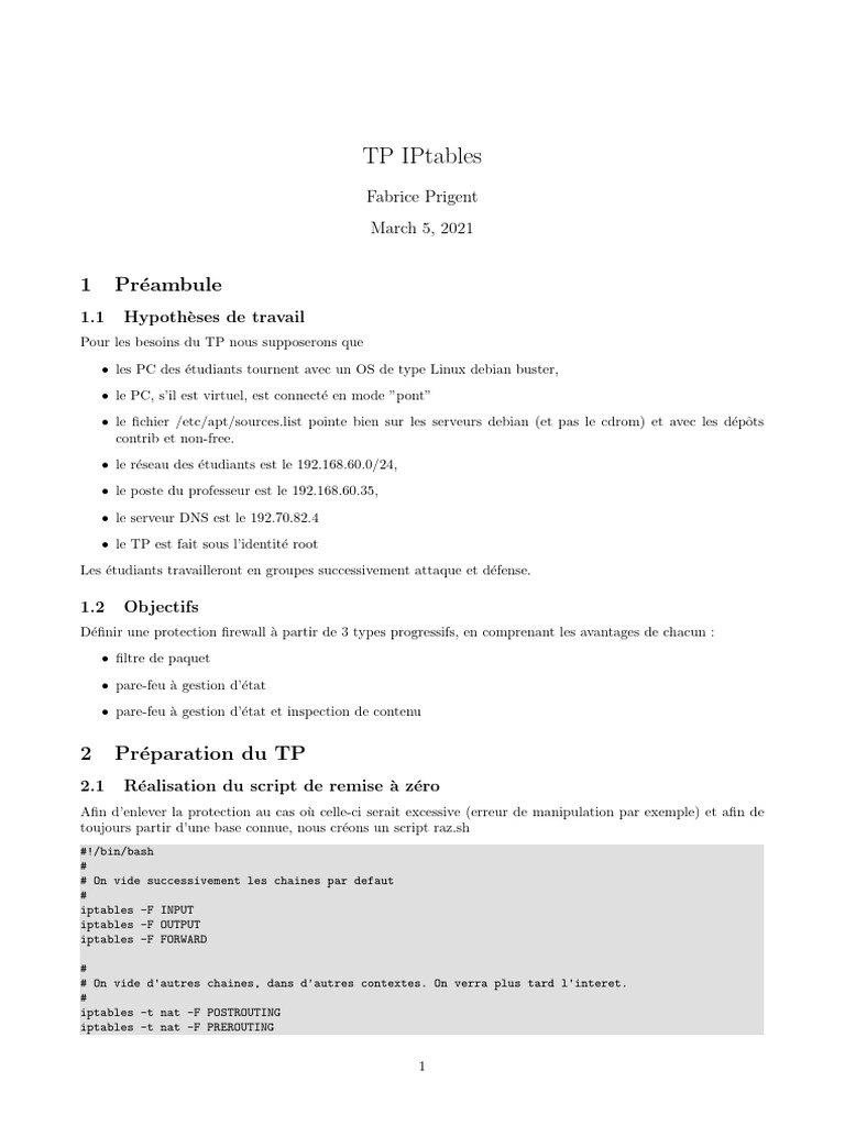 TP Iptables | PDF