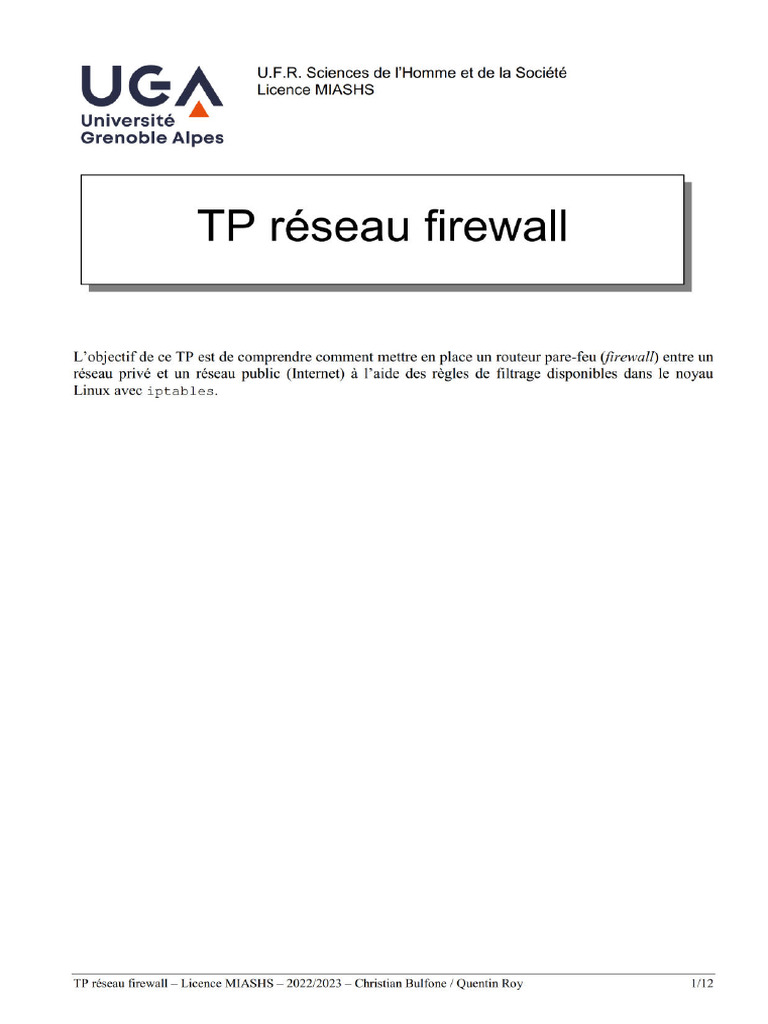 TP Firewall | PDF