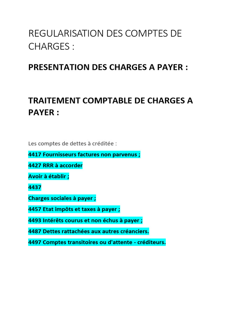 Regularisation Des Comptes de Charges | PDF