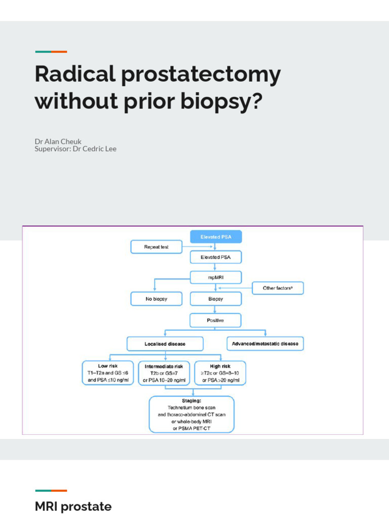 Radical Prostatectomy Without Prior Biopsy? | PDF