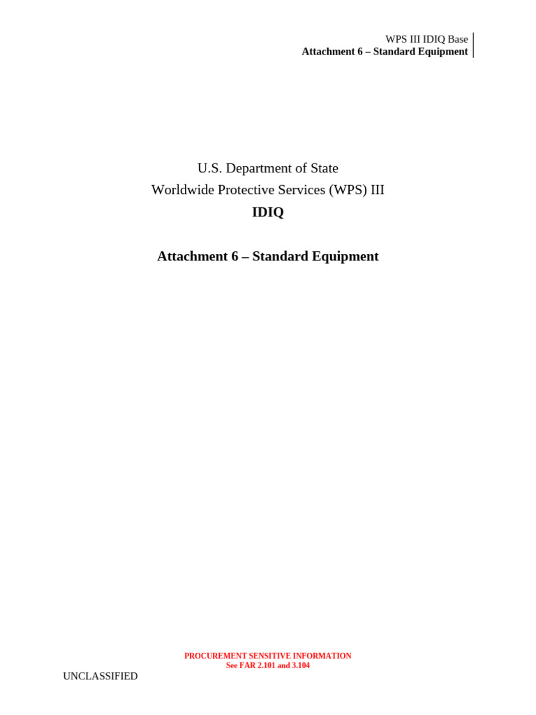 WPS III Attachment 06 - Standard Equipment - 04.10.2020 | PDF ...