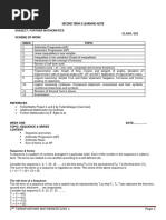 Mathematics Lesson Notes SS1 First Term | PDF