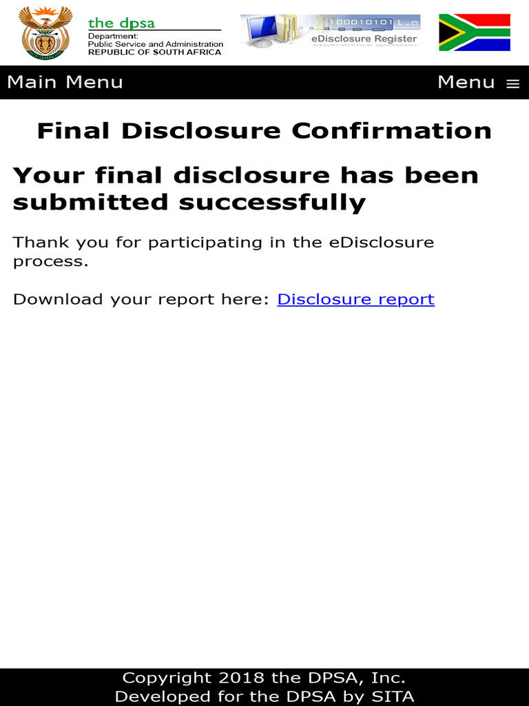 Final Disclosure Confirmation | PDF