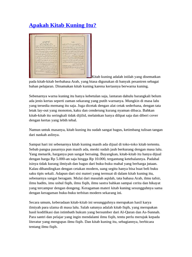 Apakah Kitab Kuning Itu | PDF