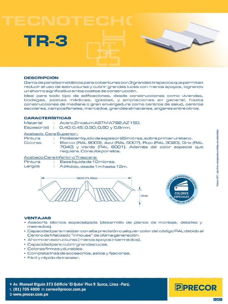 Precor-Cobertura Metálica TR3 | PDF