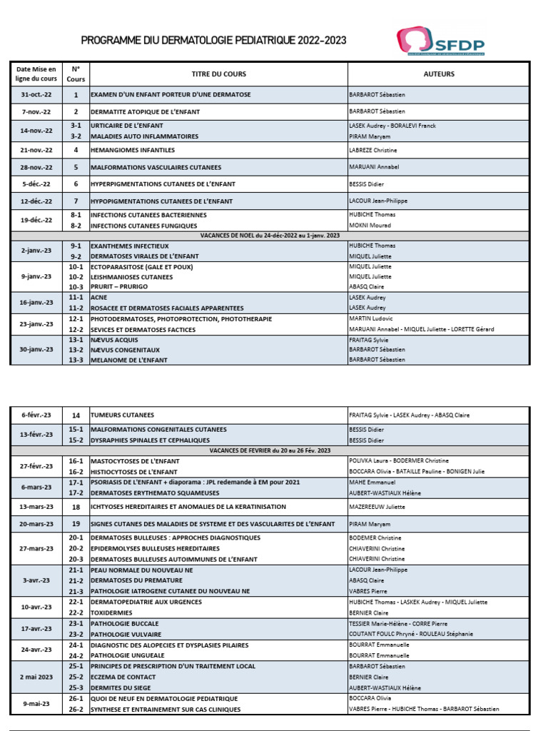 Programme 2022-2023 | PDF