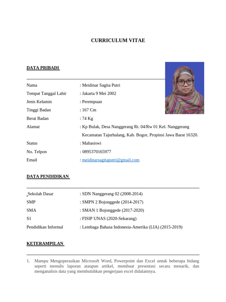 Curriculum Vitae Baru | PDF