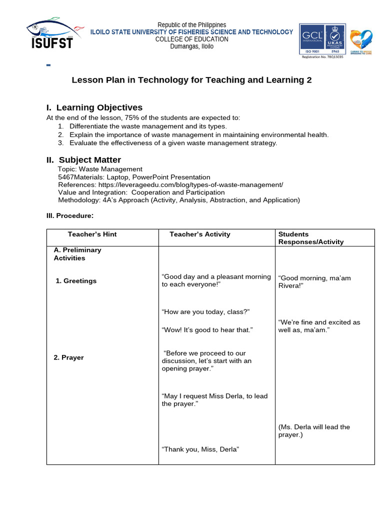 Lesson-Plan-in-TTL2 EDELINE | PDF