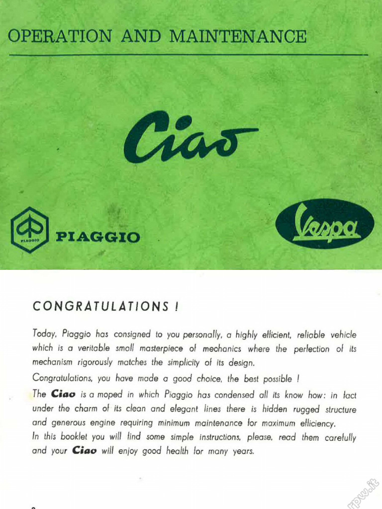 Piaggio Ciao OAM | PDF